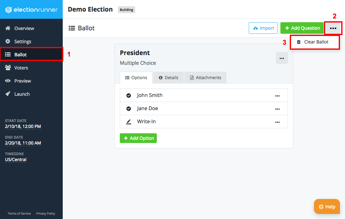 How to Clear an Election's Ballot | Election Runner Support