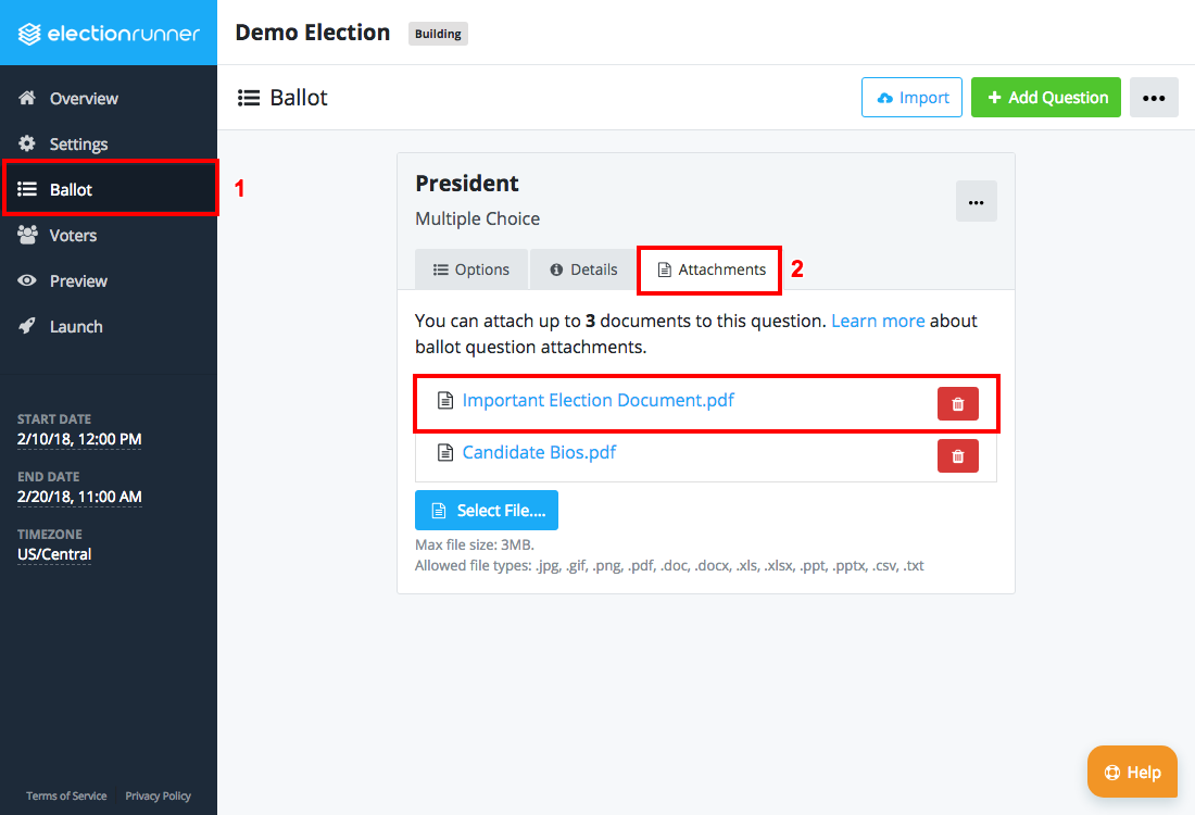 Attach Downloadable Files to Ballot Questions | Election Runner Support