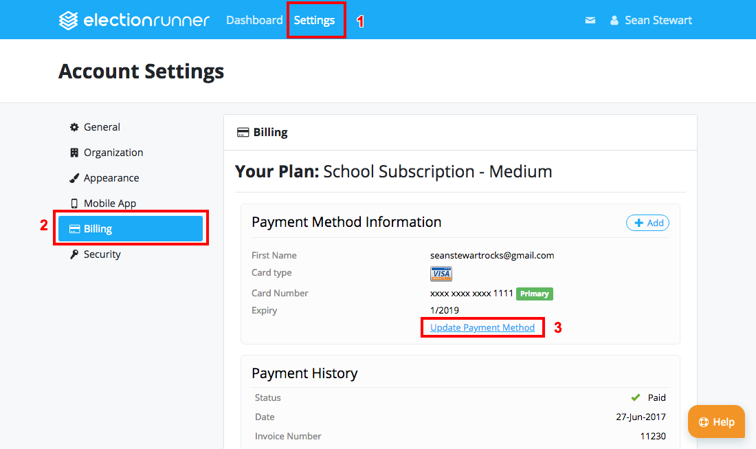 How to Update Subscription Payment Information | Election Runner Support