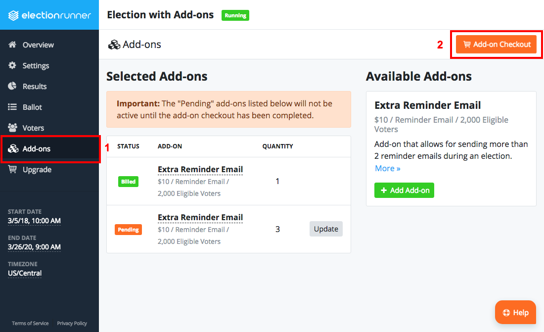How to Purchase Election Add-ons | Election Runner Support